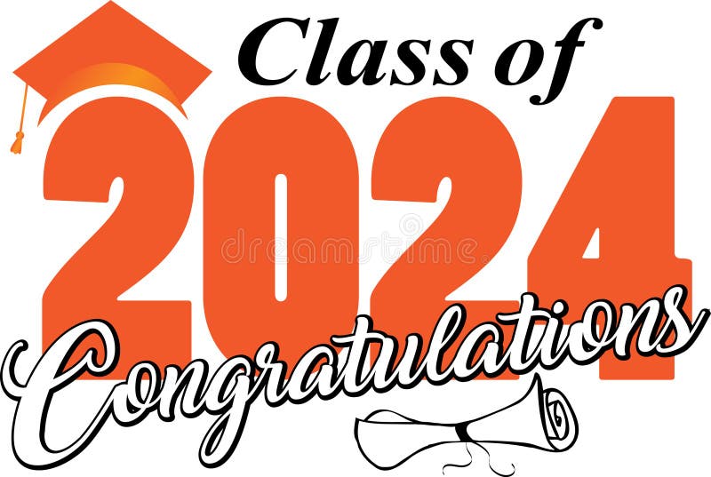 Class of 2024 Congratulations Orange and Black Stock Illustration ...