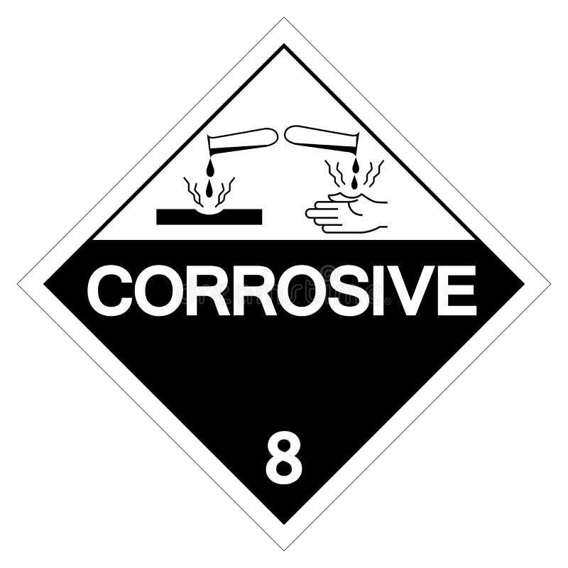 Class 8 Corrosive Symbol Sign, Vector Illustration, Isolate on White ...