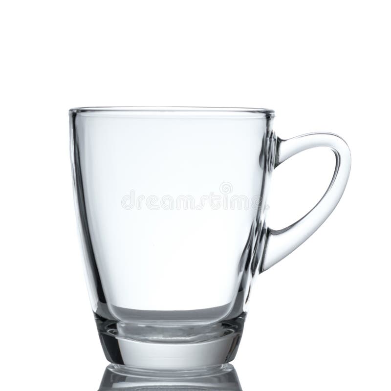 Class Cup for Tea White Isolated Stock Photo - Image of reflection ...