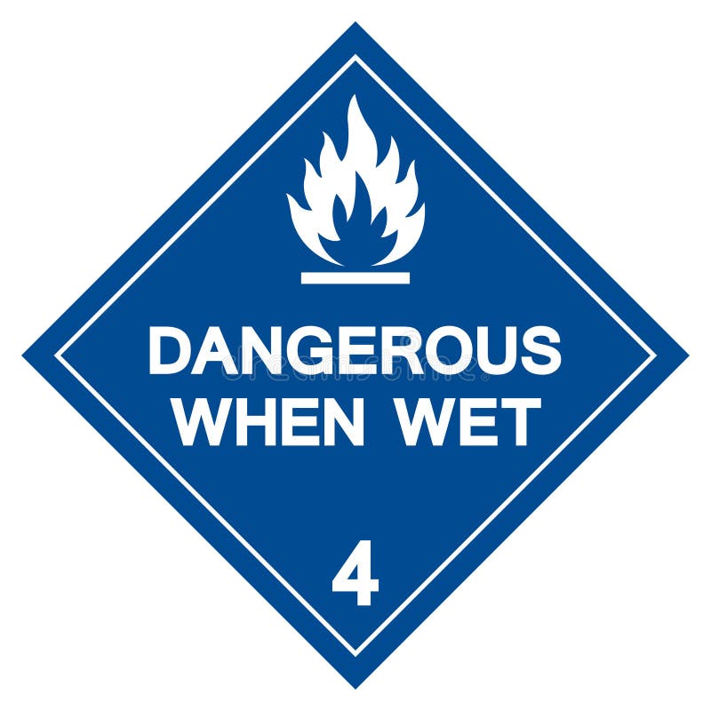 Class 4 Dangerous when Wet Symbol Sign, Vector Illustration, Isolate on ...