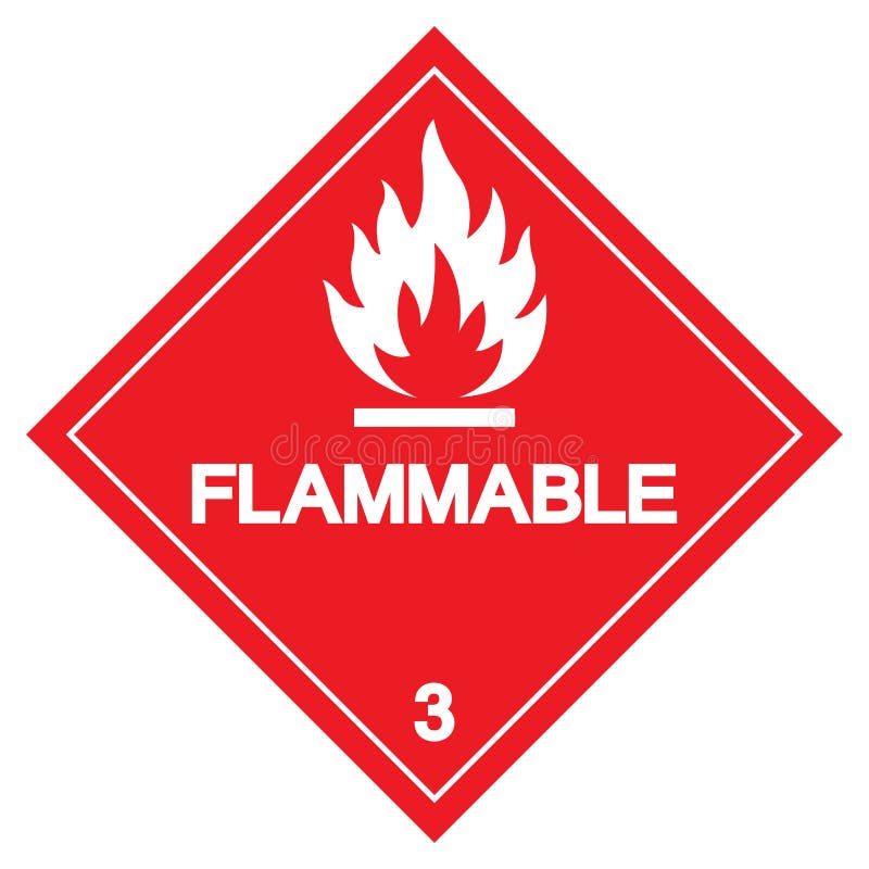 Class 3 Flammable Liquid Symbol Sign ,Vector Illustration, Isolate on ...