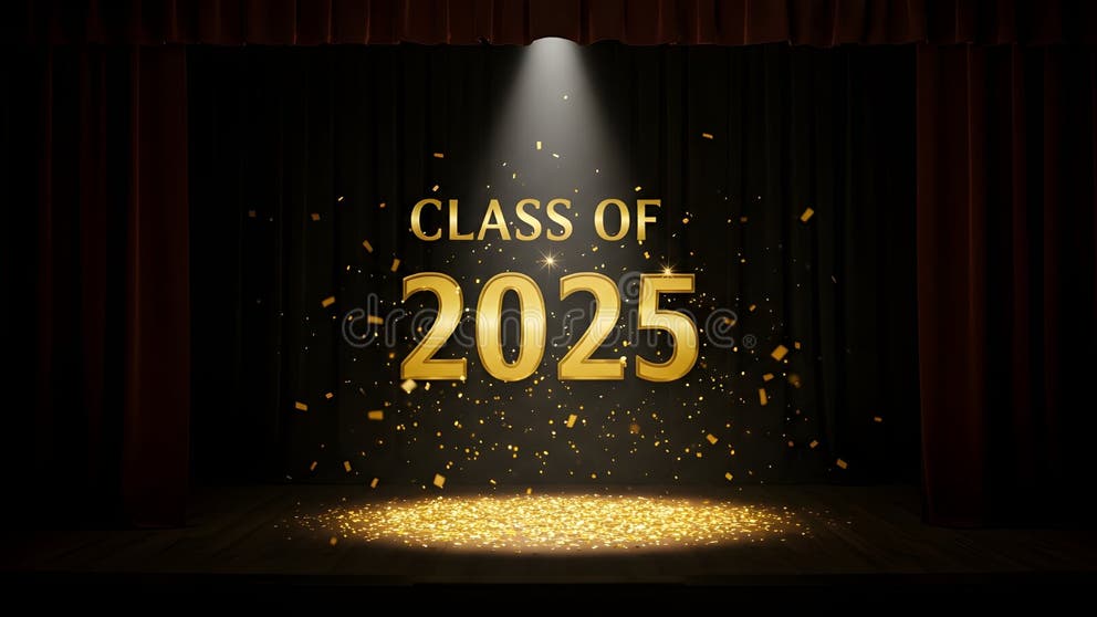 Class of 2025 Graduation Background with Spotlight Stock Illustration ...