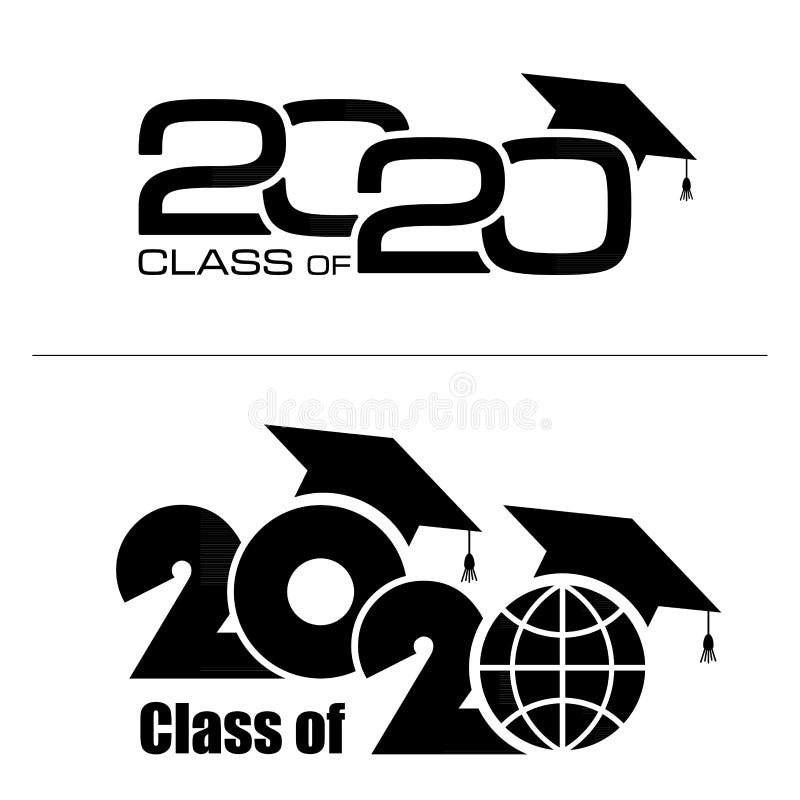 Class of 2020 with Graduation Cap. Simple Design on White Background ...