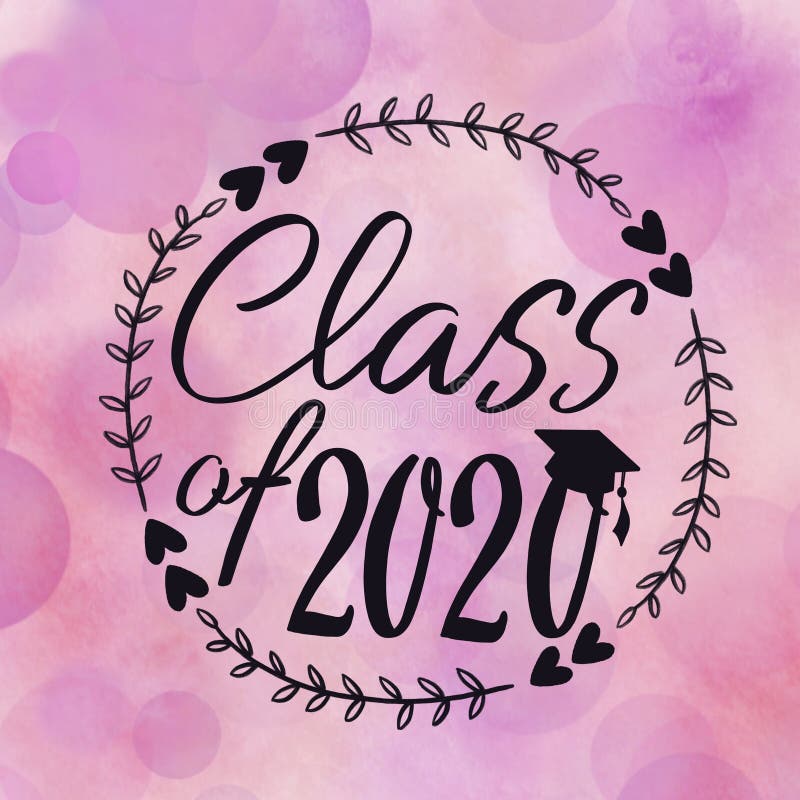 Class of 2020 with Graduation Cap and Frame with Hearts Stock ...