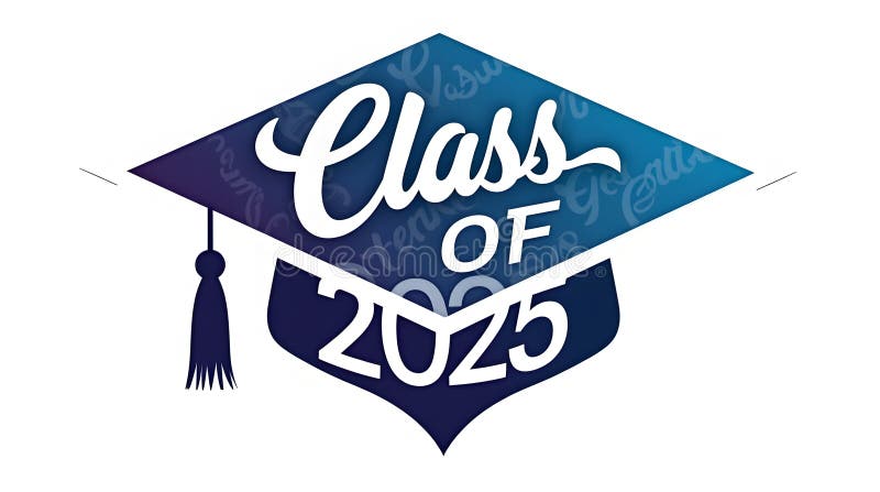 Class of 2025 Graduation Cap Typography Design, Elegant Class of 2025 ...