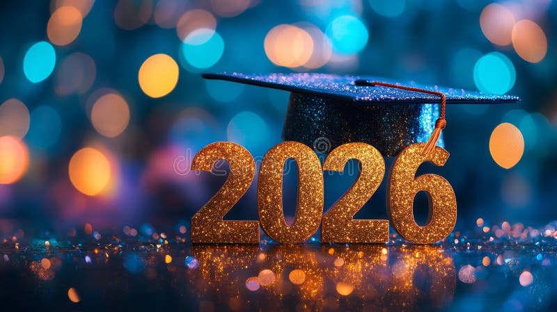 Class of 2026 Graduation Celebration Background, Sparkling Glitter ...