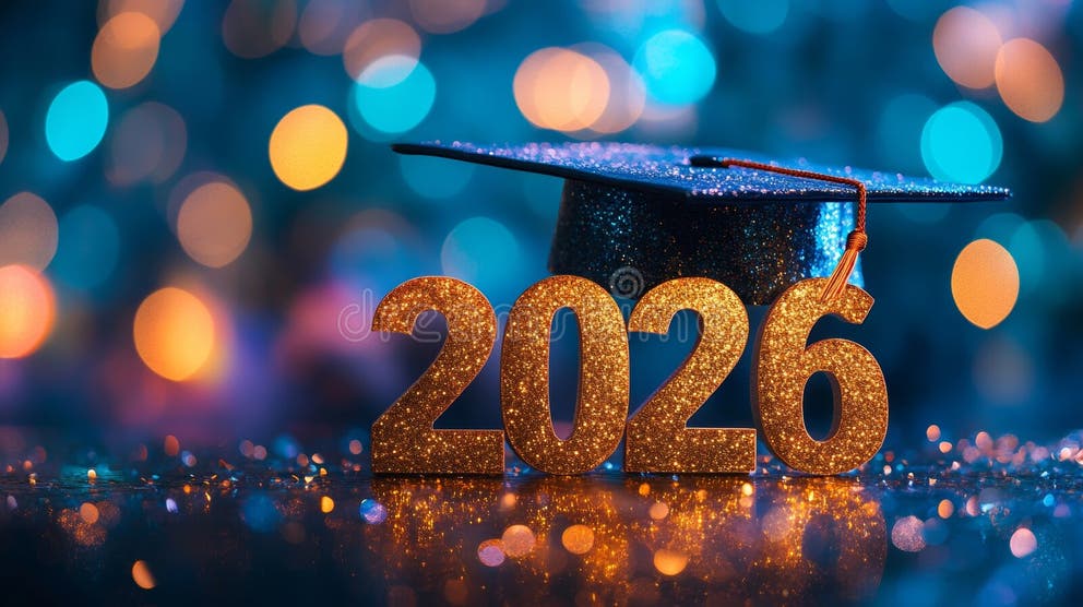 Class of 2026 Graduation Celebration Background, Sparkling Glitter ...