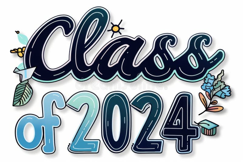 Class of 2024 Graduation Celebration Stock Illustration - Illustration ...