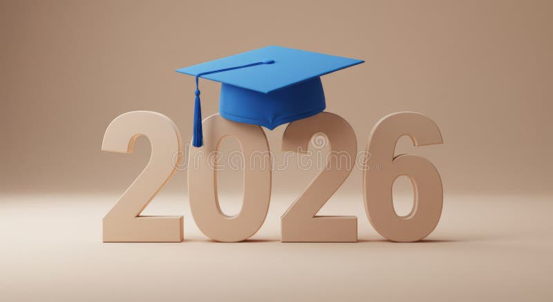 Class of 2026 Graduation Concept with Blue Cap on Numbers Stock Photo ...