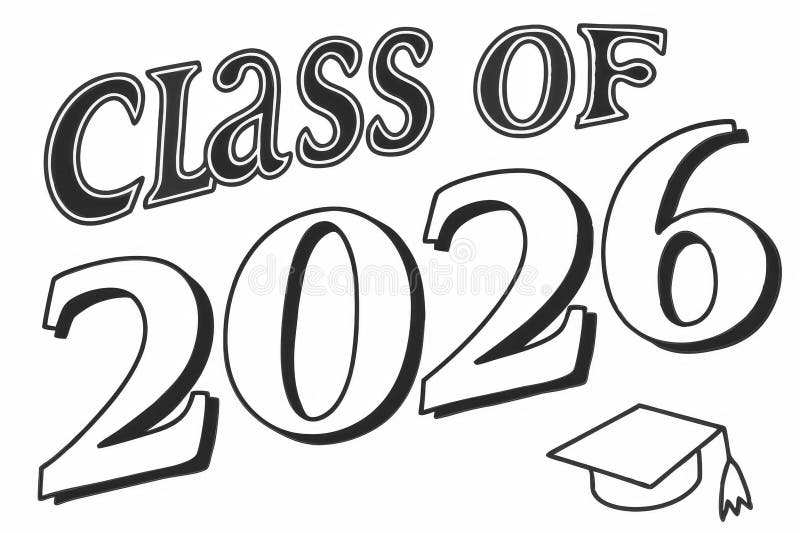 Class of 2026 Graduation Design with Cap Icon Celebrating Future ...