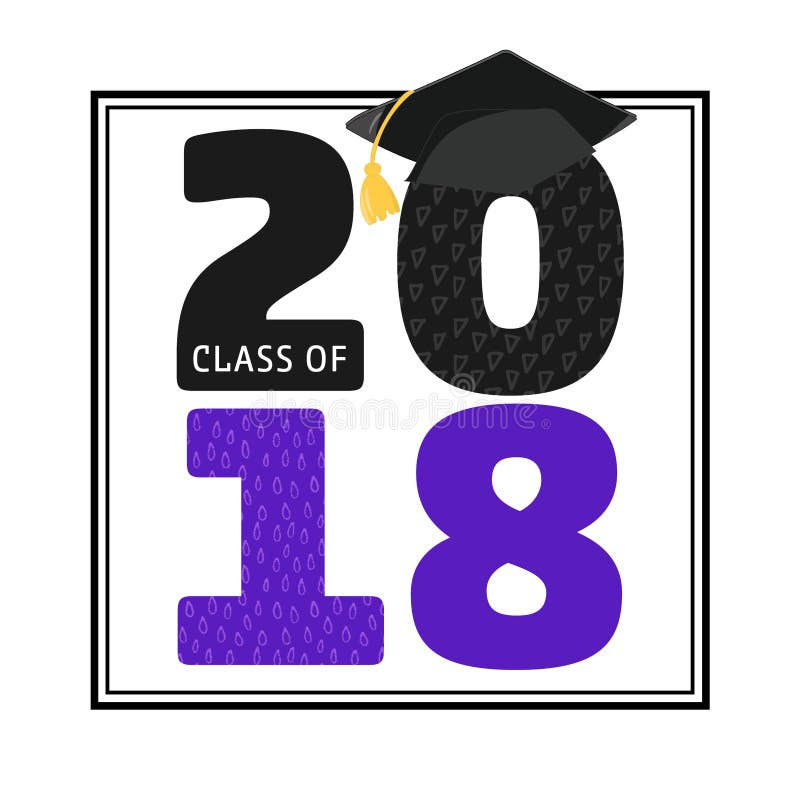 Class of 2018 Graduation Graphic Stock Illustration - Illustration of ...