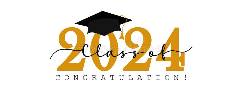 Class of 2024 Graduation Greeting Card Vector Design. Congratulations ...