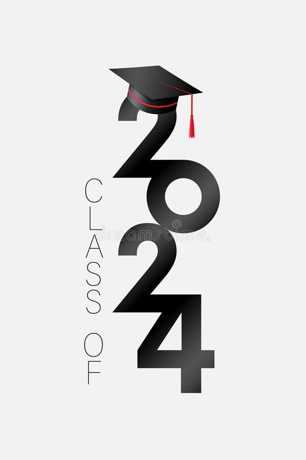 Class of 2024 Graduation Logo with Black Academic Cap Stock Vector ...