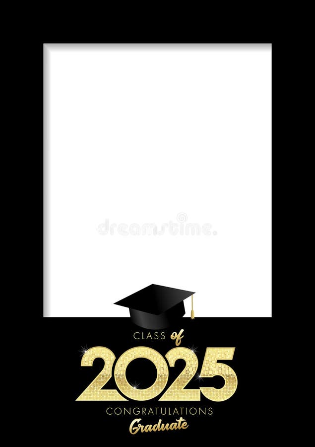 Class of 2025 Graduation Logo with Black Academic Cap Stock Vector ...
