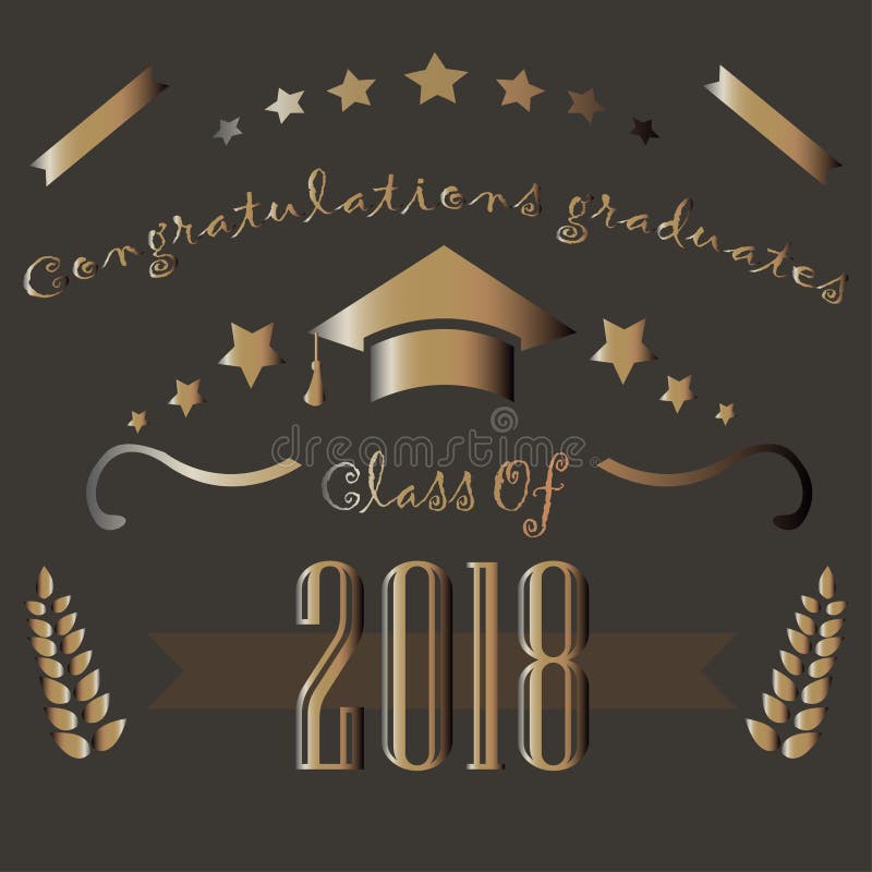Class of 2018. Graduation Theme Stock Illustration - Illustration of ...
