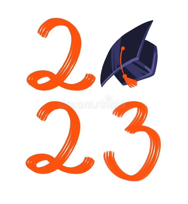 Class of 2023 Handwritten Typography. Education Stock Illustration ...
