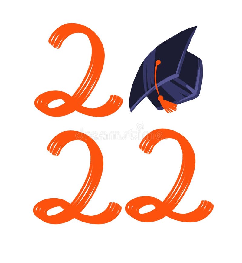 Class of 2022 Handwritten Typography. Education Stock Illustration ...