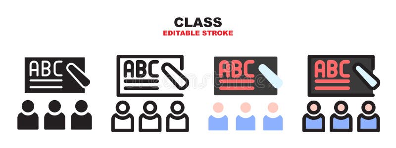 Class Icon Outline Line Lineal or Linear on Black Background Stock ...