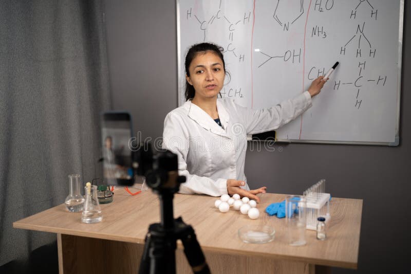 Class of Learning Remotely Online Using Web App. Female Teacher ...