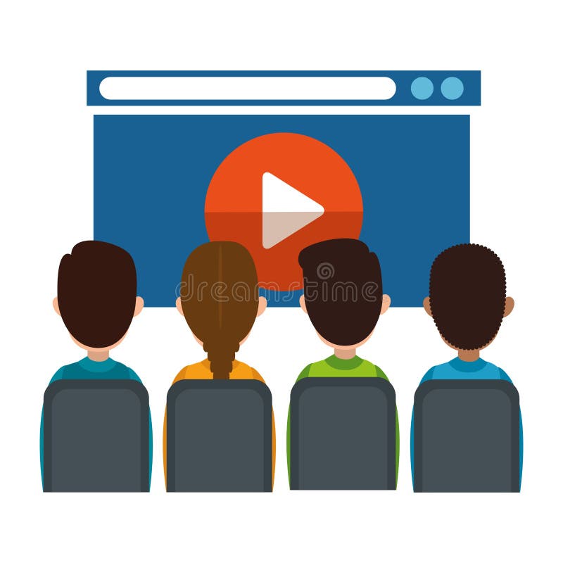 Class with Media Player in Display Stock Illustration - Illustration of ...