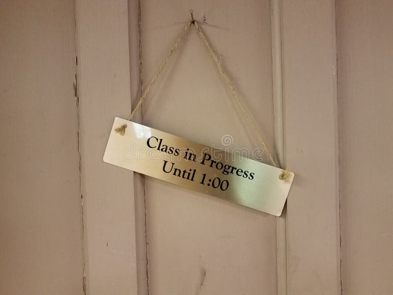 Class in Progress Do Not Disturb Sign at Swimming Pool Stock Image ...