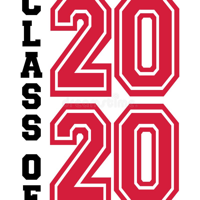 Class of 2020 red stock vector. Illustration of diploma - 171461830