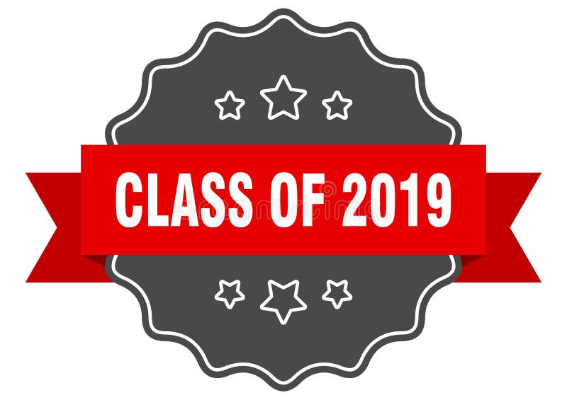 Class of 2019 red label stock vector. Illustration of band - 160026085