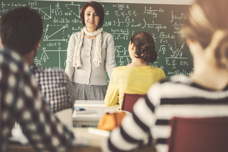 In Class Room Teacher and Students in Lesson Stock Photo - Image of ...