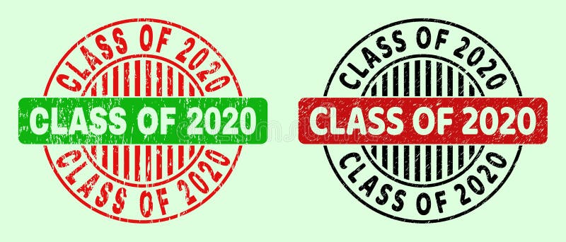 CLASS of 2020 Round Bicolor Stamps - Rubber Surface Stock Vector ...