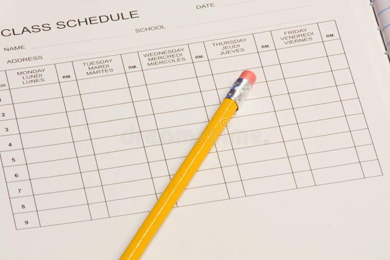 Class schedule stock image. Image of class, schedule, school - 7582513
