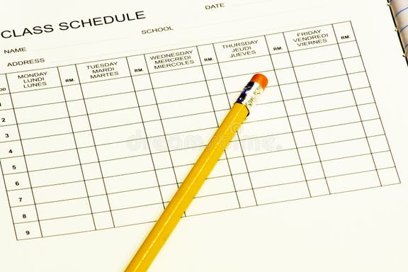 Class schedule with Pencil stock image. Image of assignment - 6163465