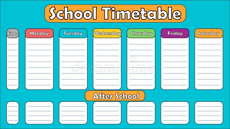 English Class Schedule Clipart