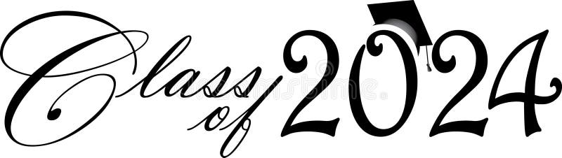 Class of 2024 with Diploma and Hat Stacked Stock Illustration ...