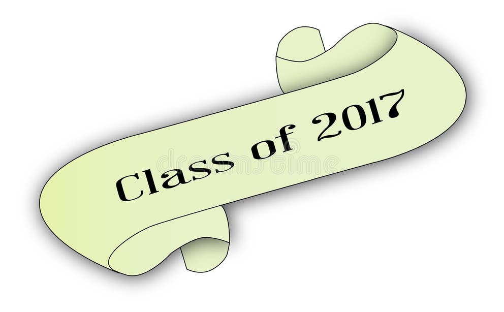 Class of 2017 Scroll stock vector. Illustration of vector - 98217268