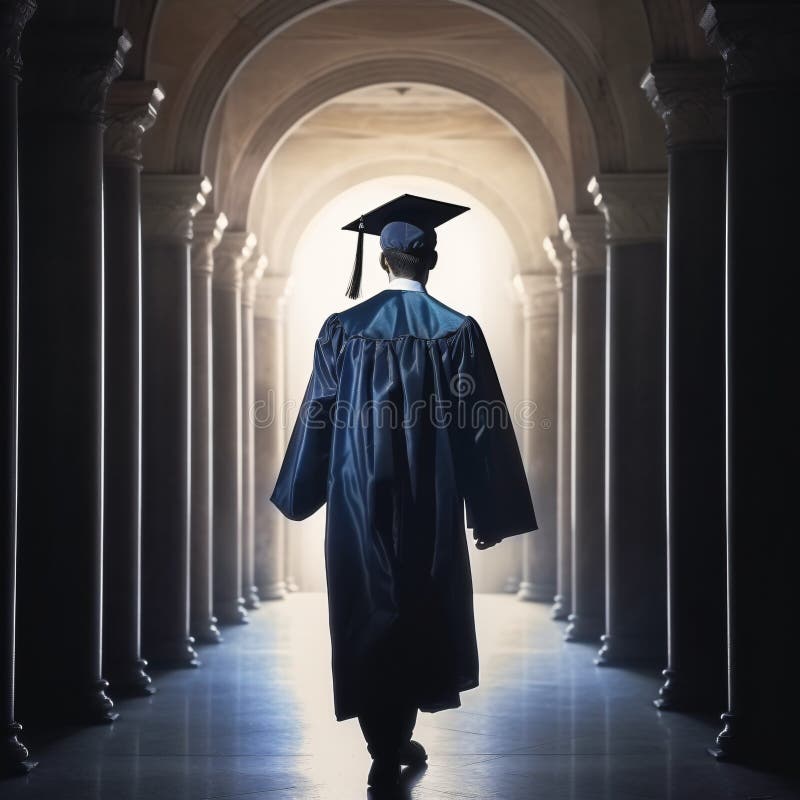 Photo Student Walking To Graduation Ceremony Made with Generative Ai ...