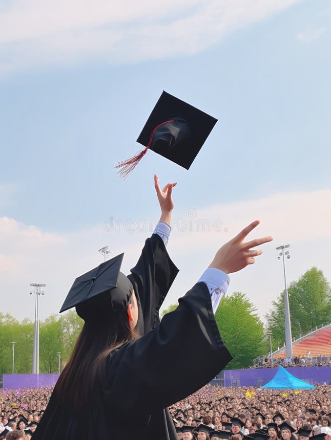 Photo Student Walking To Graduation Ceremony Made with Generative Ai ...