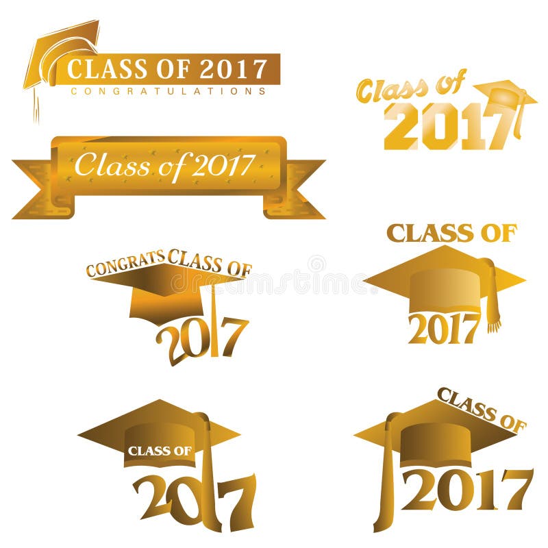 Class of 2017 stock illustration. Illustration of gold - 91385575