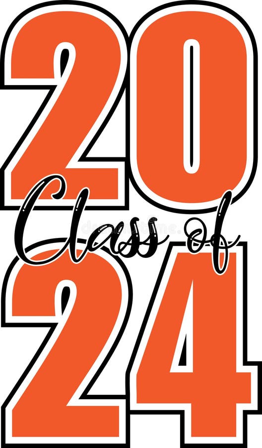 Class of 2024 Stacked Orange Stock Illustration - Illustration of ...