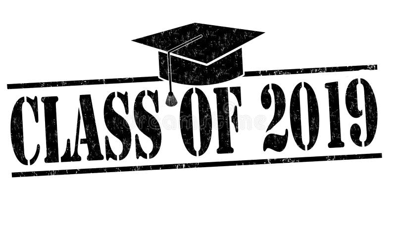 Class of 2019 stamp stock vector. Illustration of graduation - 135772378
