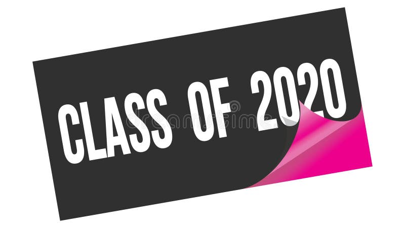 CLASS of 2020 Text on Black Pink Sticker Stamp Stock Illustration ...