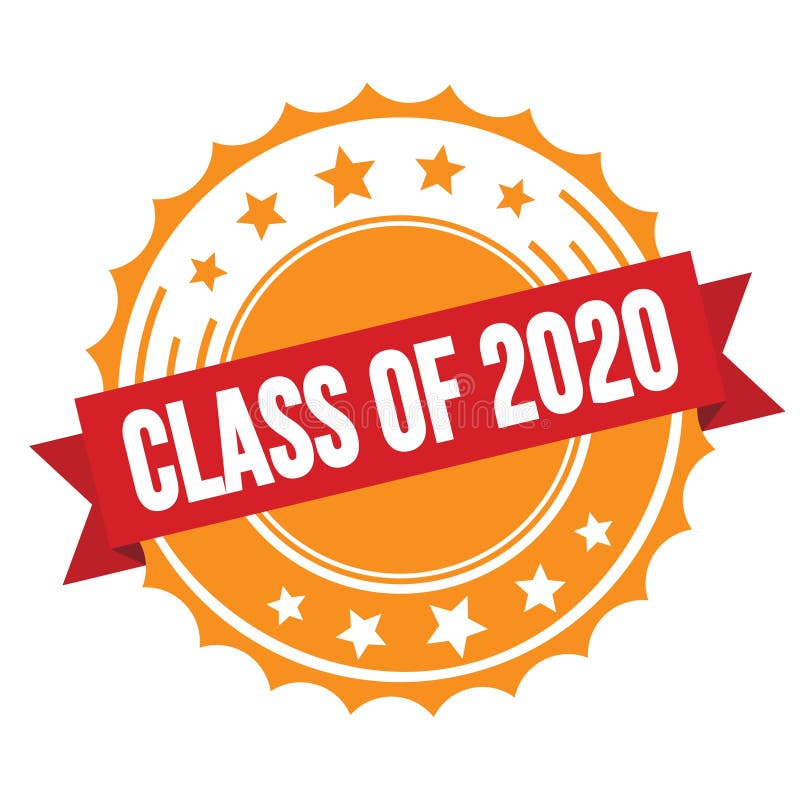 CLASS of 2020 Text on Red Orange Ribbon Stamp Stock Illustration ...