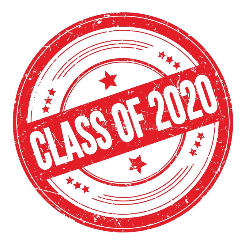 CLASS of 2020 Text on Red Round Grungy Stamp Stock Illustration ...