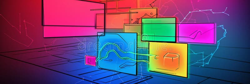 Class Uml Diagrams Vibrantly Illustration Stock Illustration ...