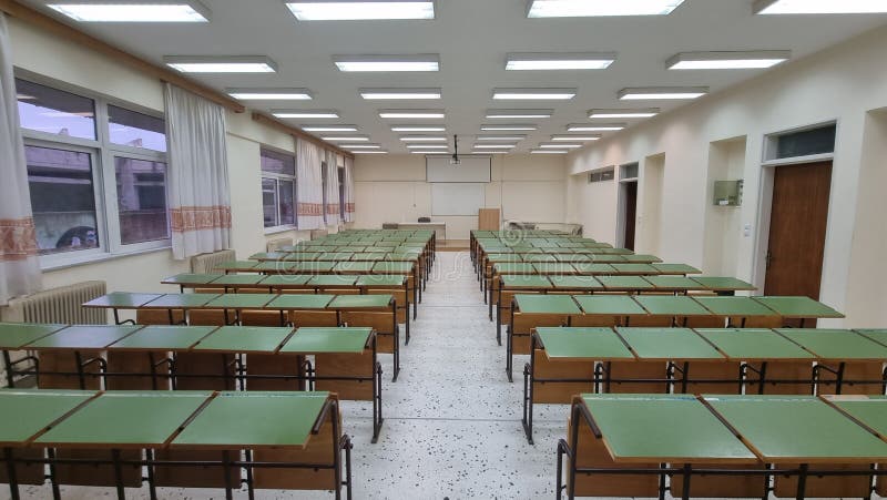 Class University Desks Large Education Study Empty Students Stock Photo ...