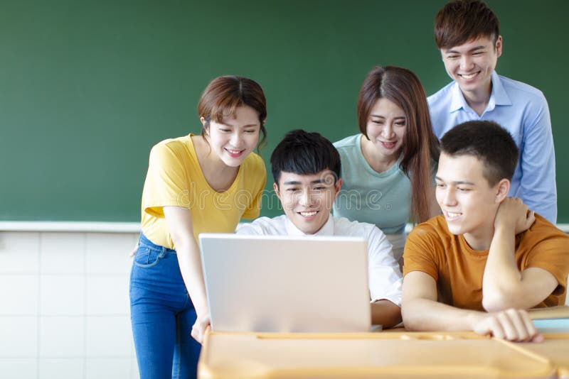 University Students Using Laptops in Classroom Stock Photo - Image of ...