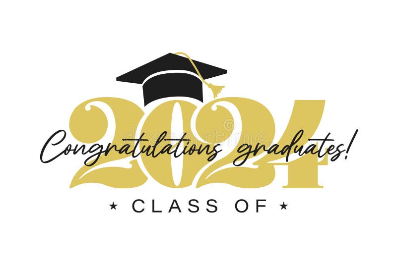 Class of 2024 Vector Illustration for Graduation. Congratulations ...