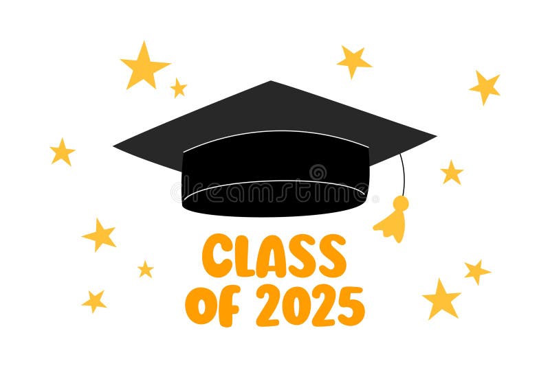 Class of 2025 Graduation Greeting Card, Poster. Vector Flat ...