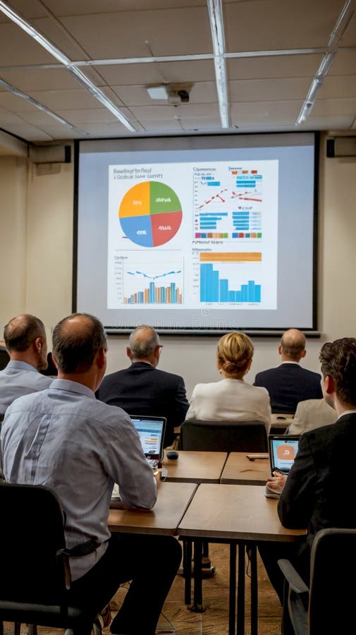 A Class View with Points To a Projector Screen Displaying Healthy Food ...