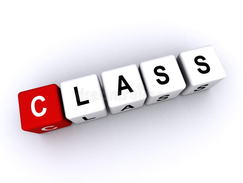 Class word block on white stock illustration. Illustration of program ...