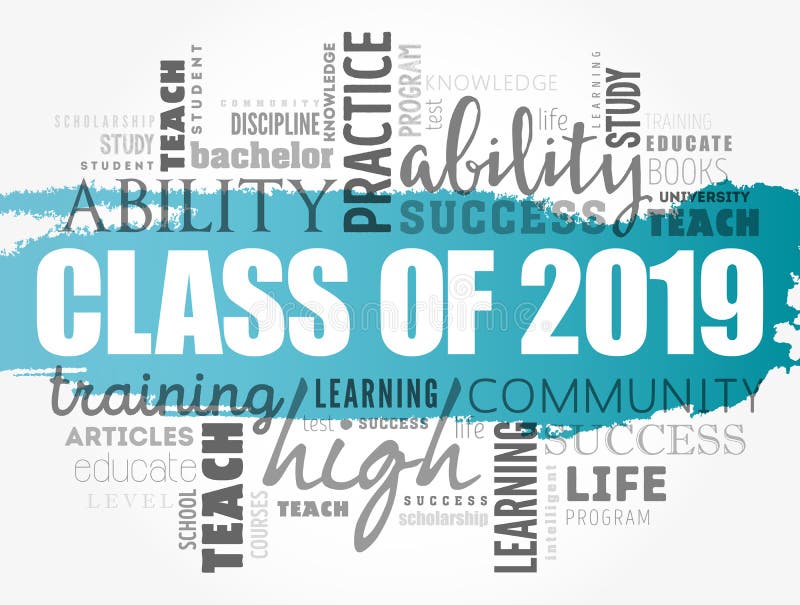 CLASS of 2019 Word Cloud Collage, Education Concept Stock Illustration ...